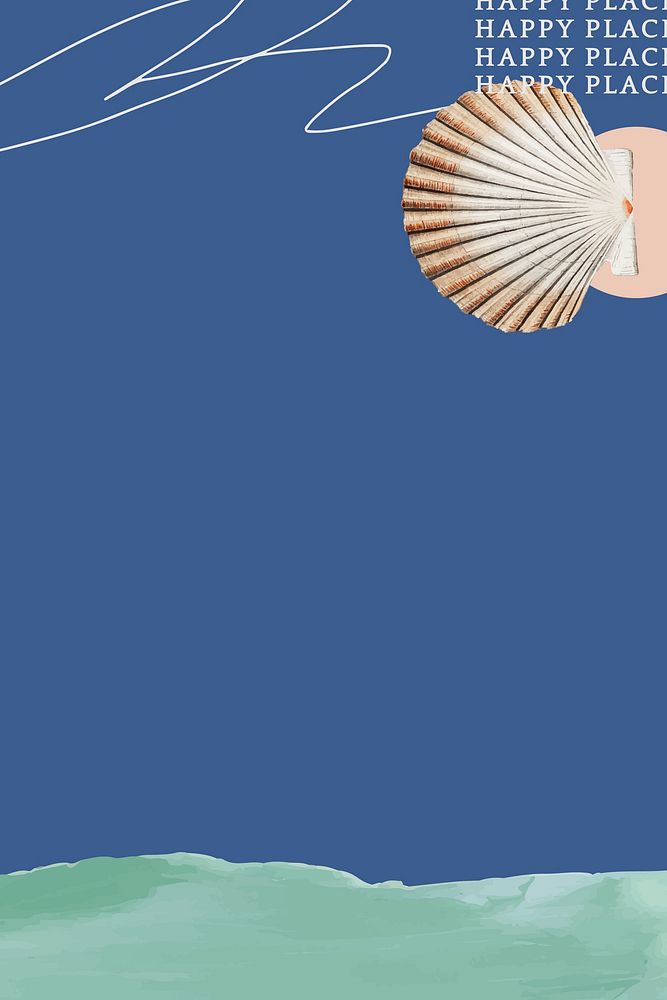 Clamshell pattern on blue background | Premium Vector - rawpixel