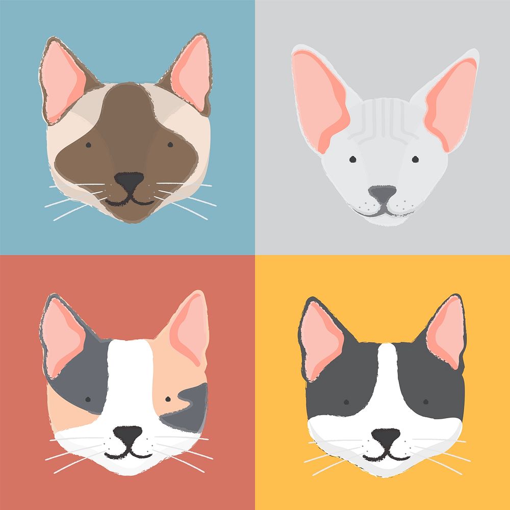 Illustration of cats collection | Free Vector Illustration - rawpixel