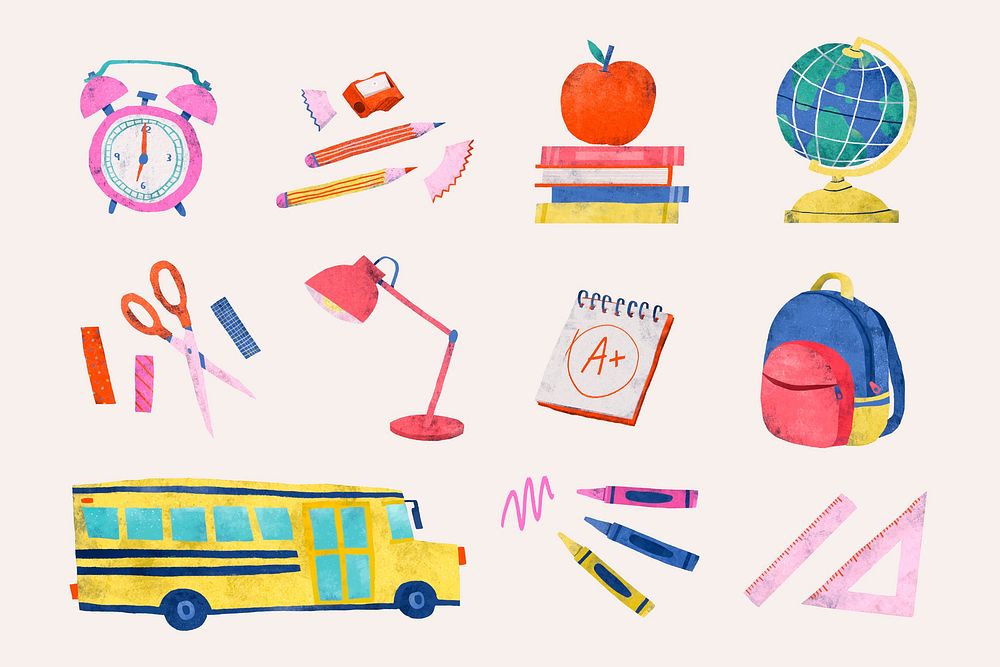 Back to school stationery vector | Premium Vector - rawpixel