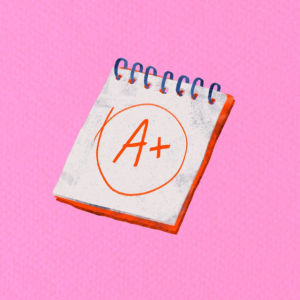 A plus doodle on a notebook | Premium Vector - rawpixel
