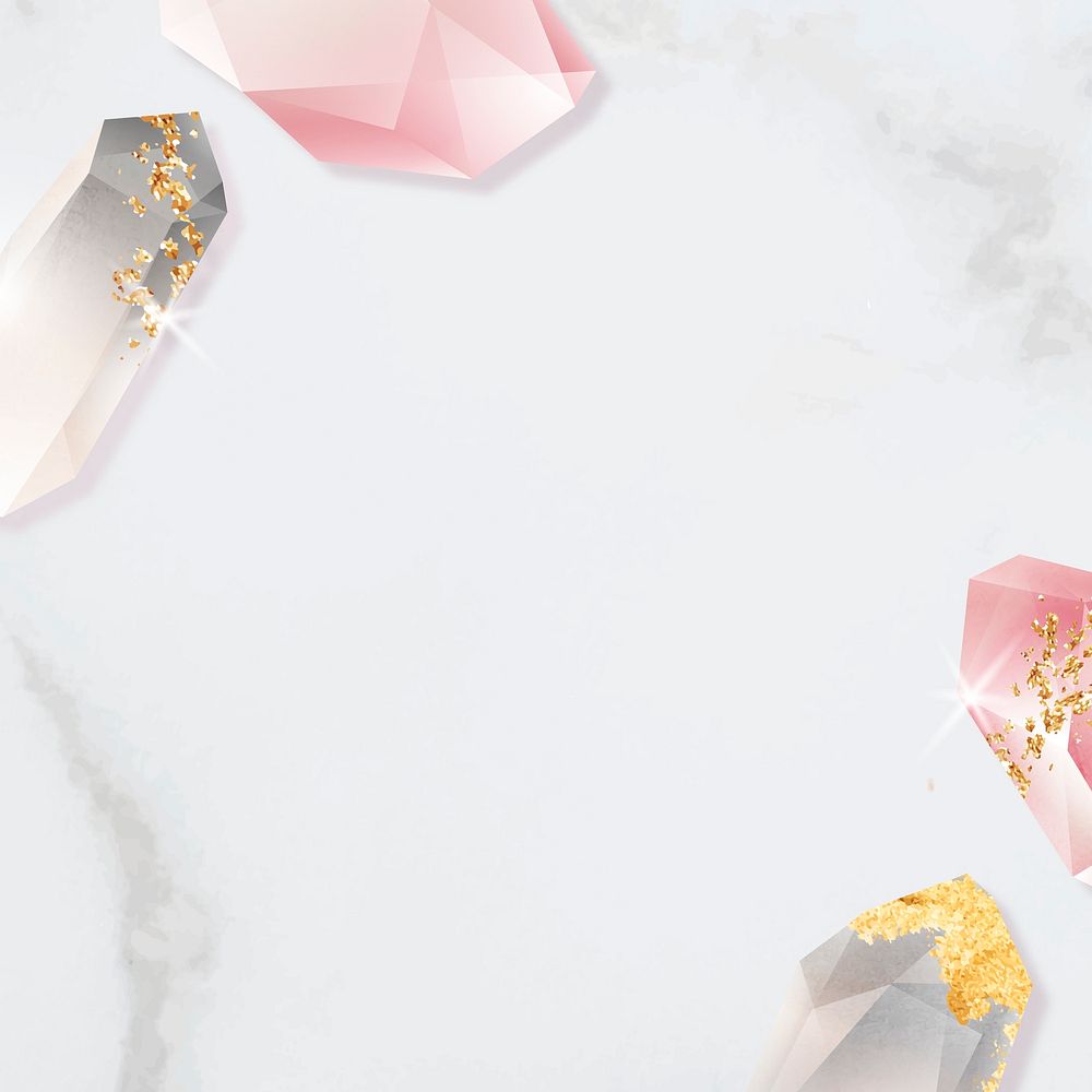 Colorful crystal frame design on marble | Premium Vector - rawpixel