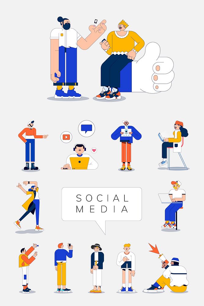 Illustration of diverse people on social | Premium Vector - rawpixel