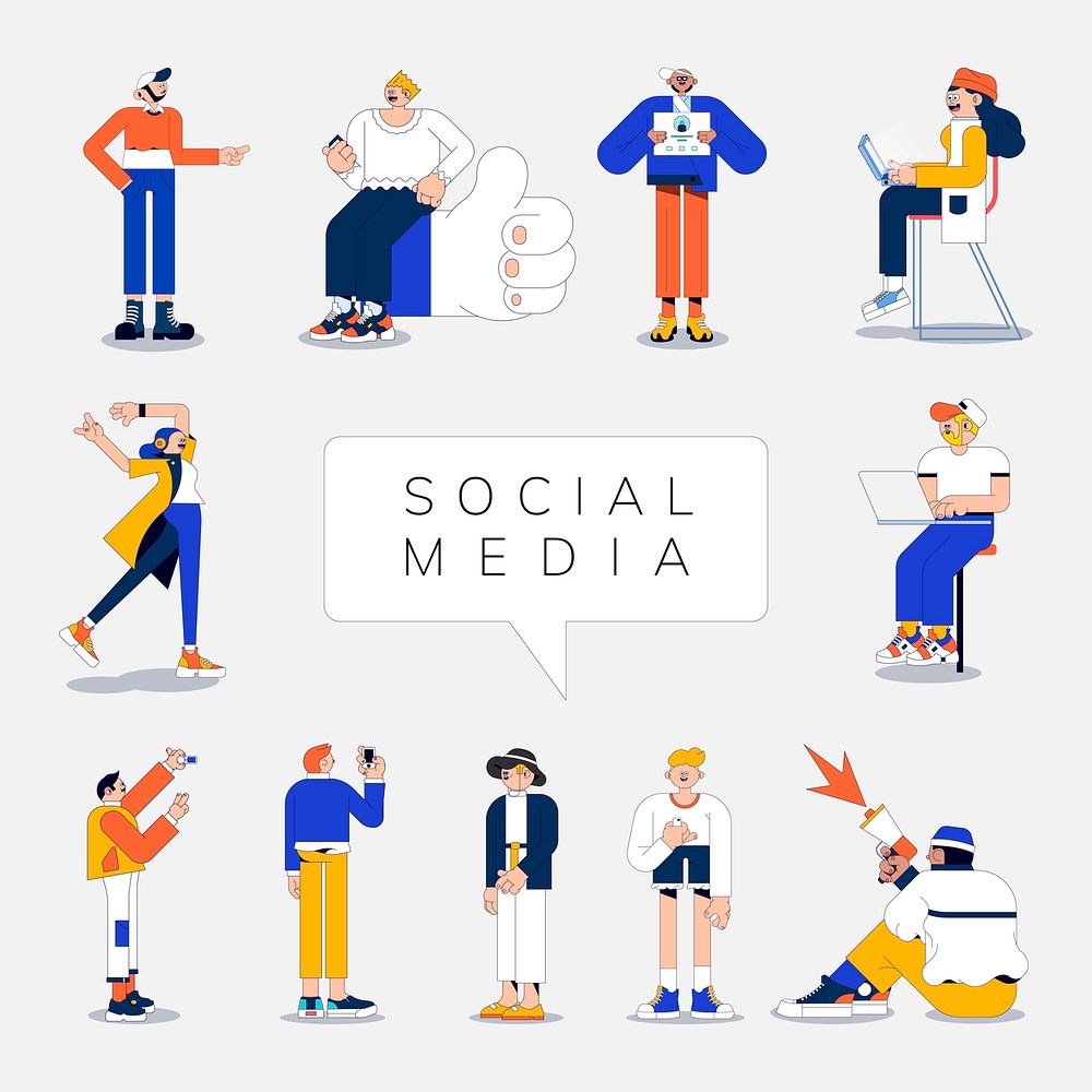 Illustration of diverse people on social | Premium Vector - rawpixel