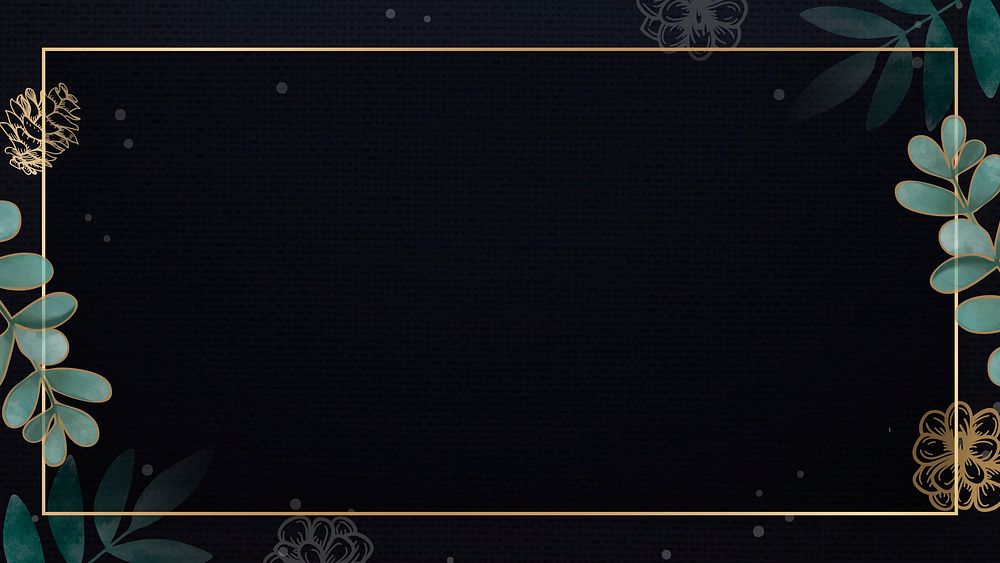 Golden Rectangle Leafy Frame Wallpaper | Premium Vector - Rawpixel