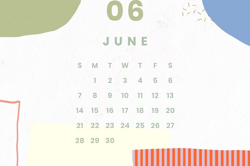 Colorful June calendar 2020 vector | Premium Vector - rawpixel