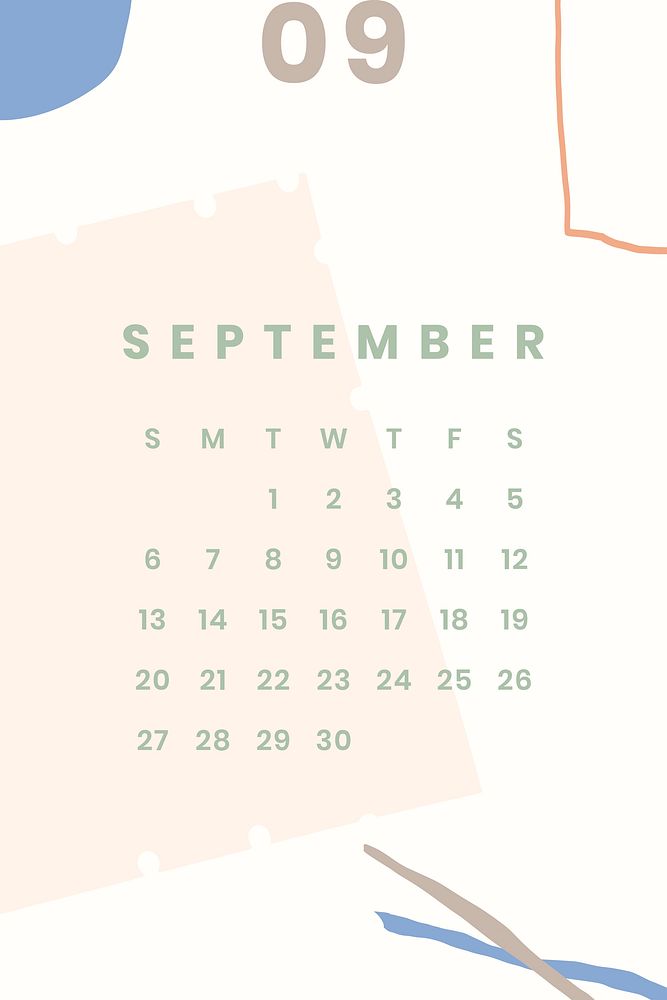 Colorful September calendar 2020 vector | Premium Vector - rawpixel