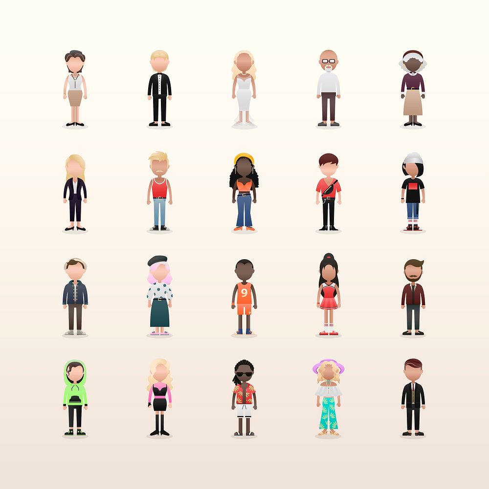 Set of diverse avatars vector | Premium Vector - rawpixel