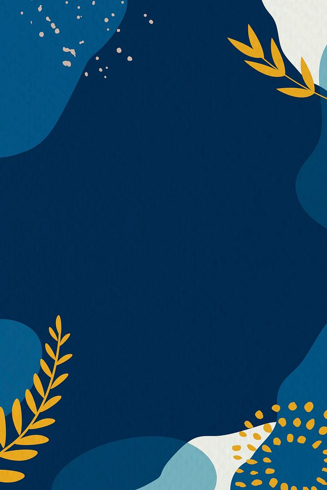 Blue abstract botanical patterned background | Premium Vector - rawpixel