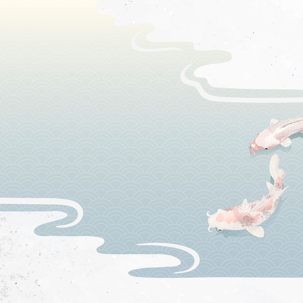 Vintage koi fish decorated background | Premium Vector - rawpixel