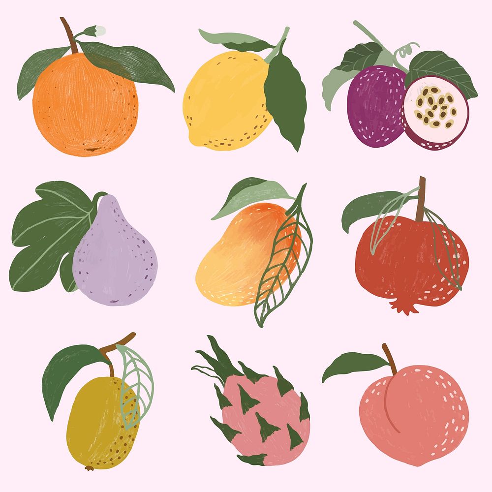 Hand drawn fruits design resource | Premium Vector - rawpixel