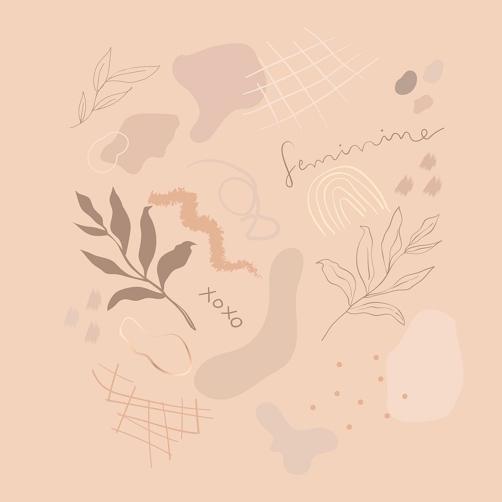 Beige organic shape set vector | Premium Vector - rawpixel