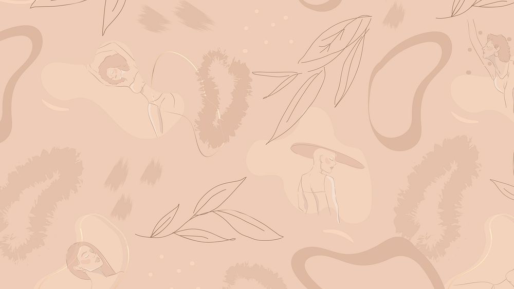 Beige botanical patterned background vector | Free Vector - rawpixel