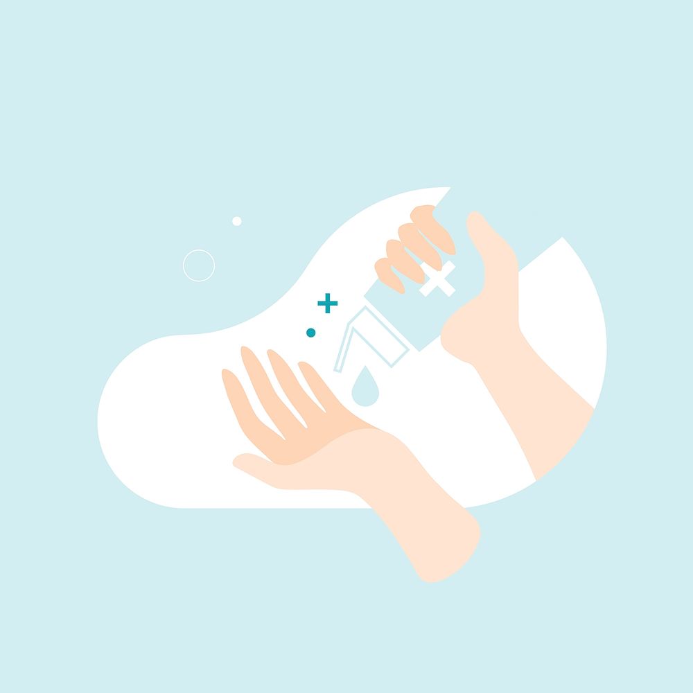Cleaning hands with sanitizer gel | Free Vector - rawpixel