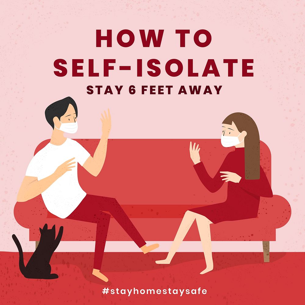 How to self-isolate during coronavirus | Premium Vector Template - rawpixel