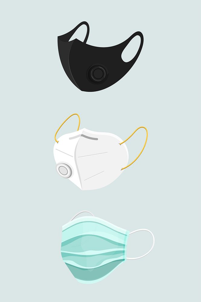 Protective face mask set covid-19 | Free Vector - rawpixel