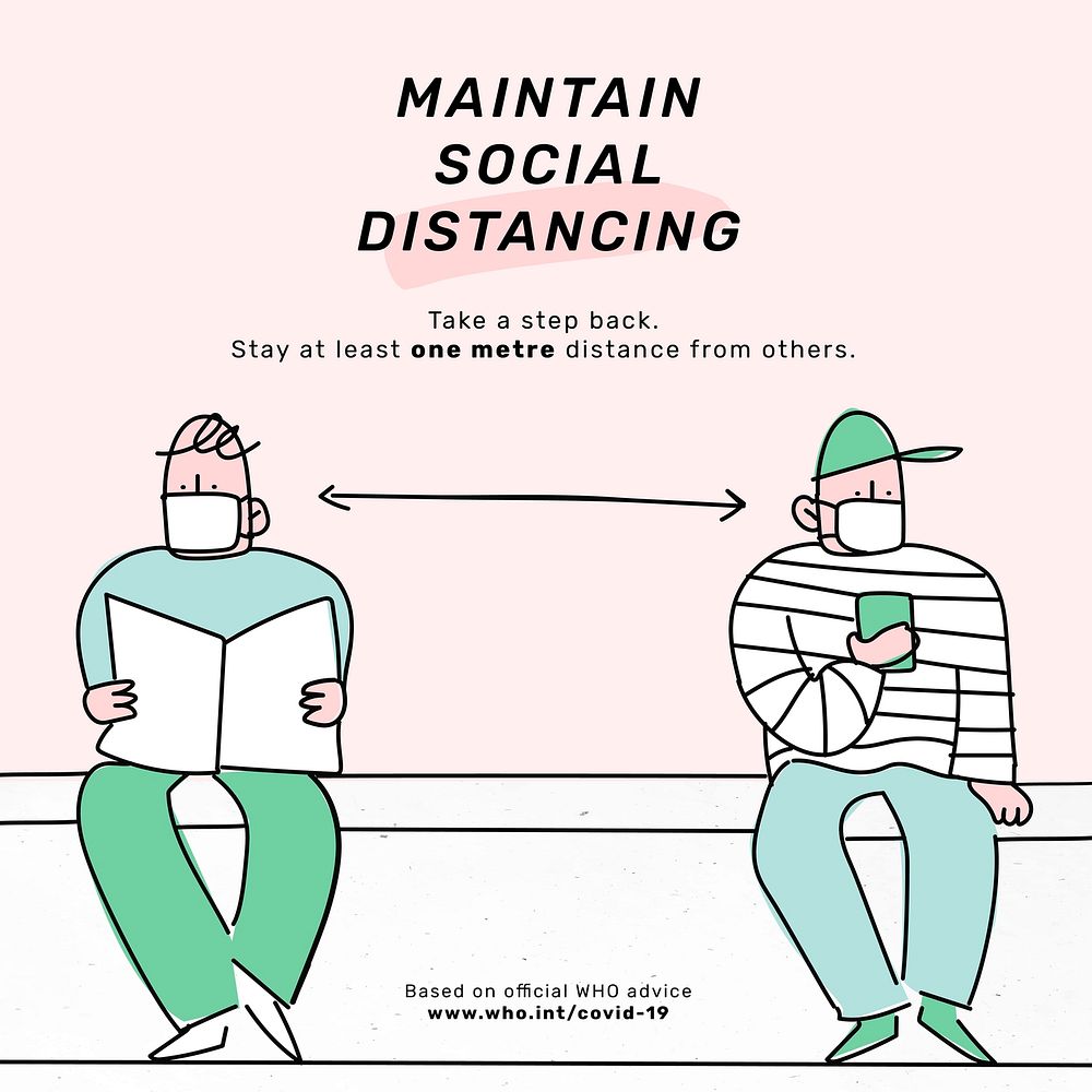 Social distancing coronavirus pandemic social | Free Vector - rawpixel