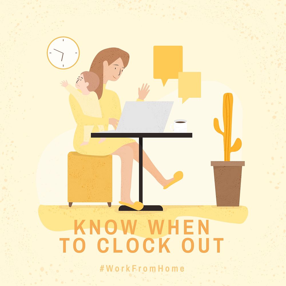 Know when to clock out covid-9 | Premium Vector Template - rawpixel