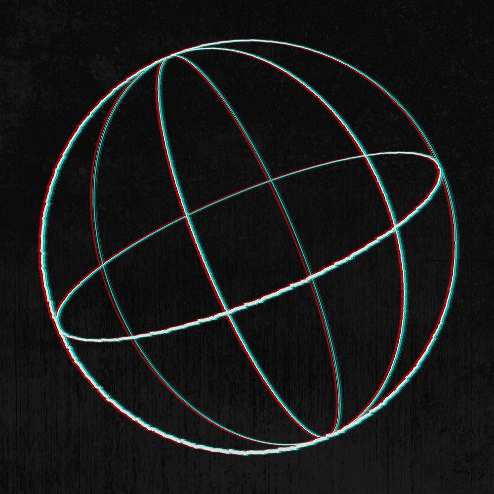 3D sphere outline with glitch | Free PSD - rawpixel