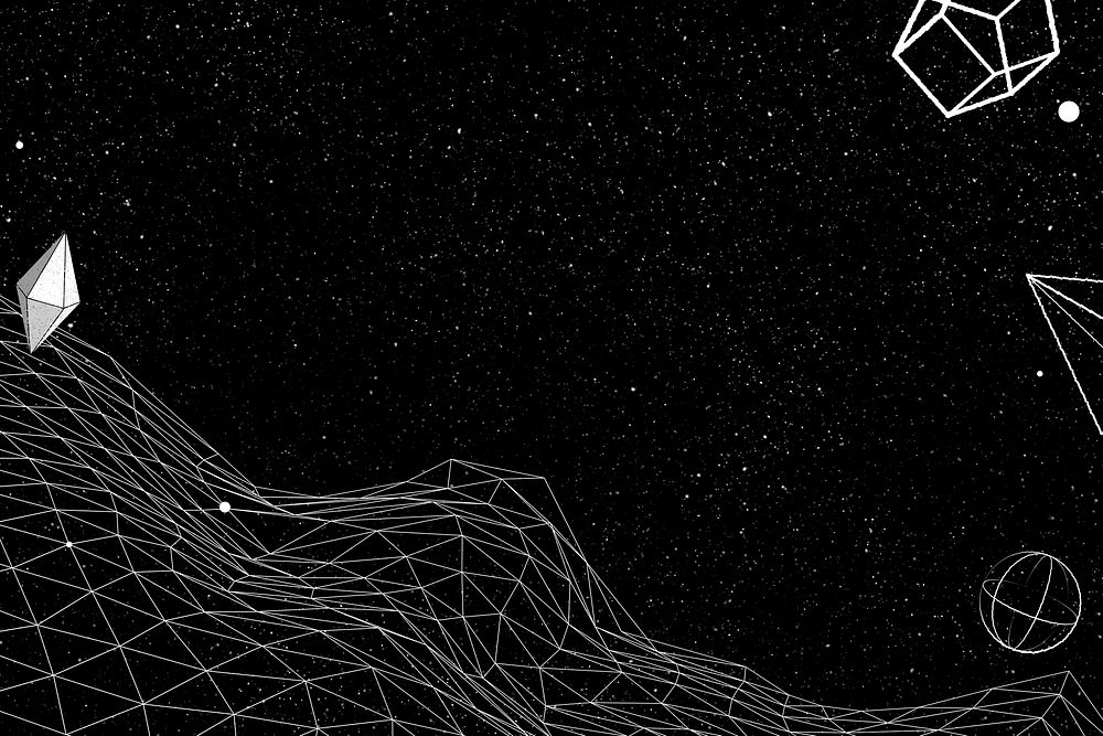 Gray wireframe wave with geometric | Free PSD - rawpixel