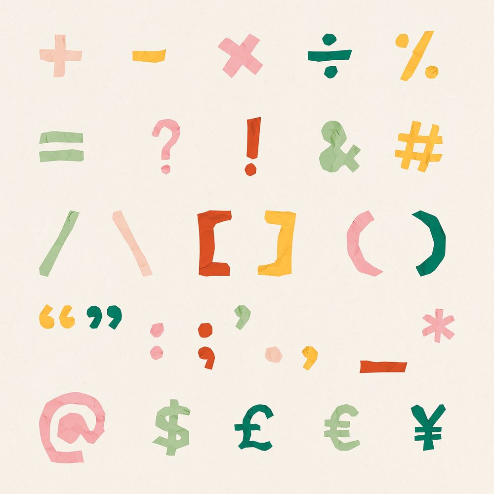 Punctuation marks psd symbols typography | Premium PSD - rawpixel