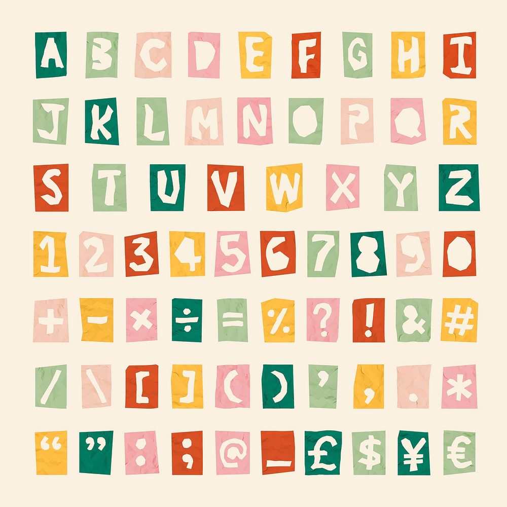 Vector Symbols, Alphabet, Numbers font | Premium Vector - rawpixel