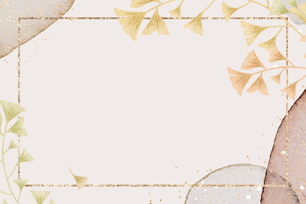 Golden ginkgo leaf frame vector | Premium Vector - rawpixel
