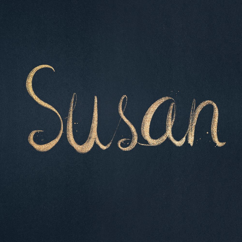 Susan sparkling cursive gold psd | Free PSD - rawpixel
