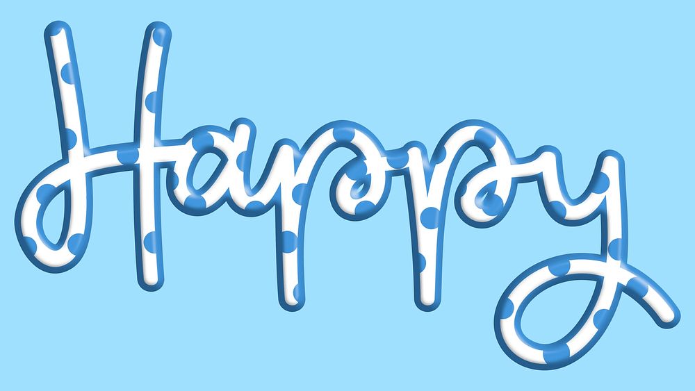 Happy dotted word typography psd | Free PSD - rawpixel