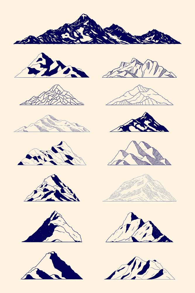 Mountain shapes for logo vector | Premium Vector - rawpixel
