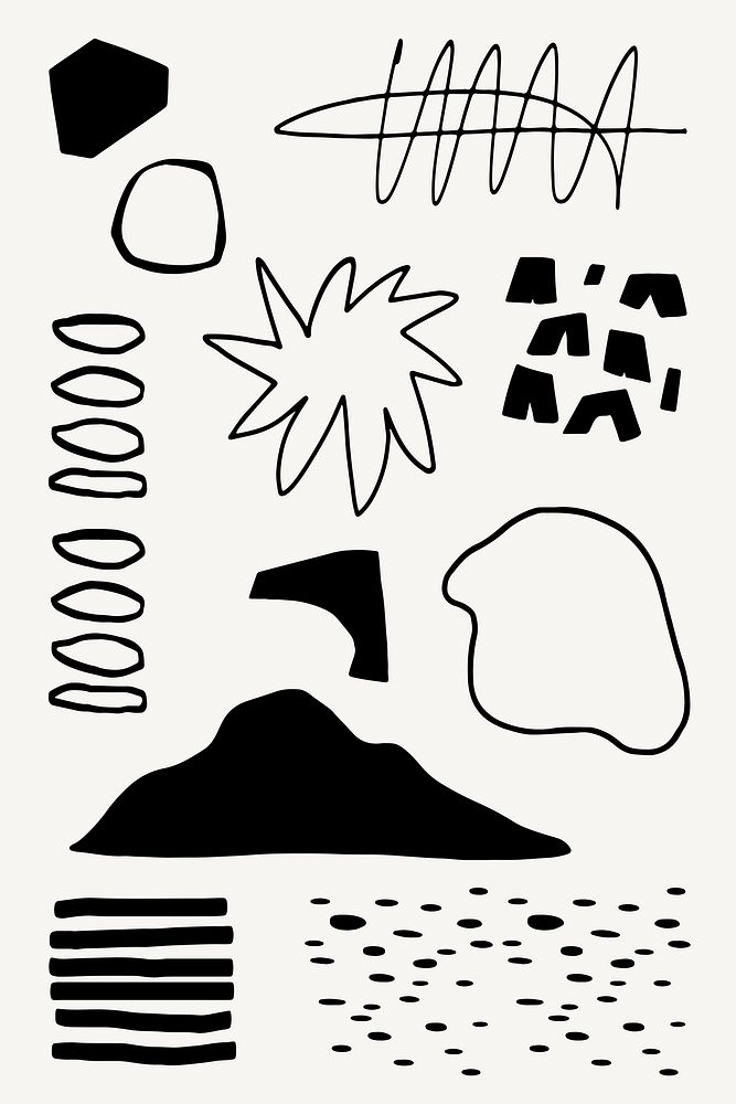 Black and white design elements | Premium Vector - rawpixel