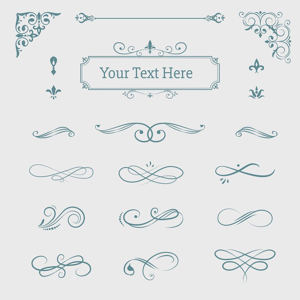 Decorative calligraphic ornaments vector set | Premium Vector - rawpixel