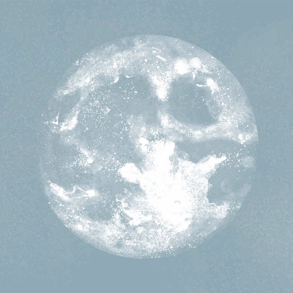 Grey full moon illustration vector | Premium Vector Illustration - rawpixel