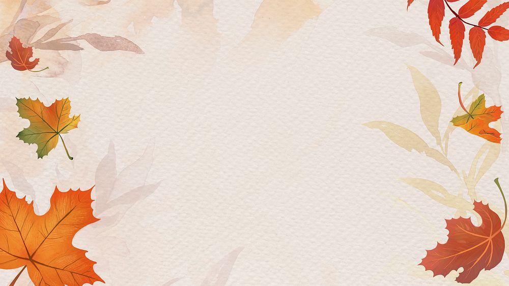 Autumn leaves beige background psd | Premium PSD - rawpixel