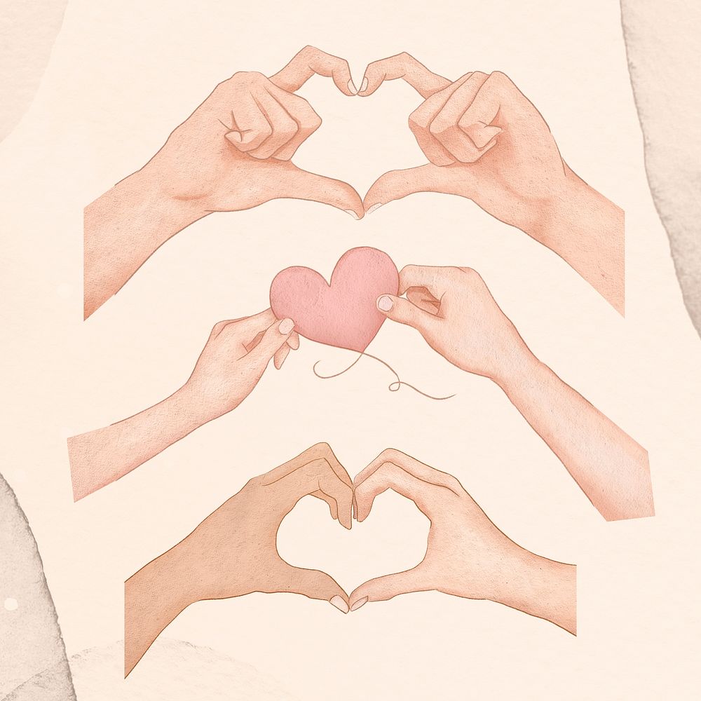 Romantic couple hand gestures psd | Premium PSD - rawpixel