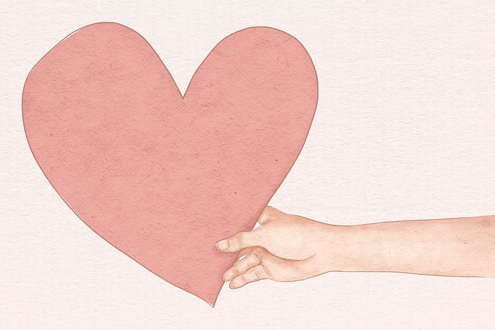 Hand holding heart psd for Valentine’s | Premium PSD Illustration ...