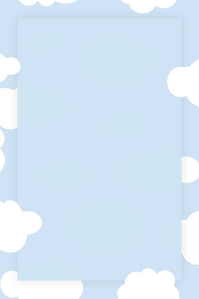 Cloudy sky frame psd in cute | Free PSD - rawpixel