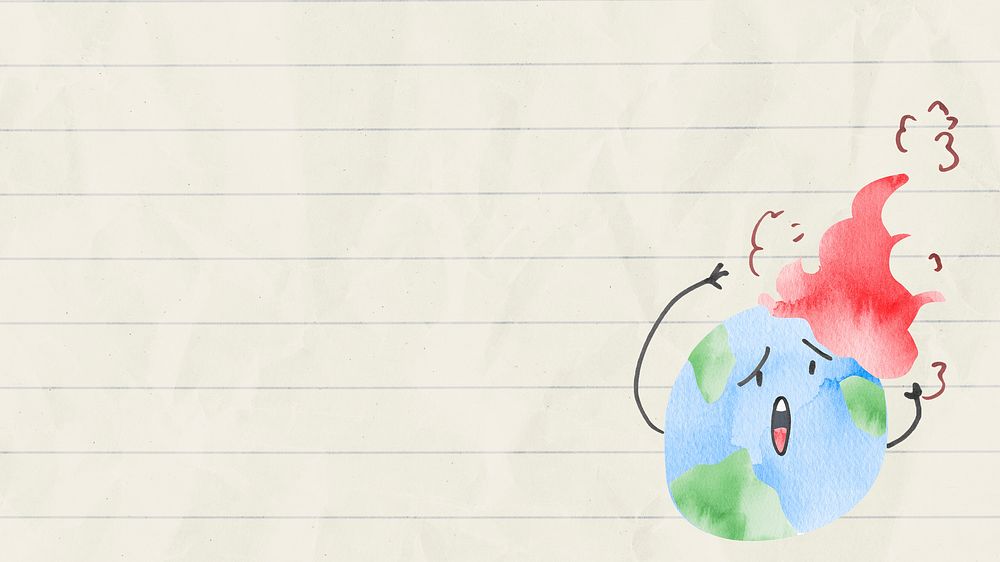 Global warming background psd with earth | Premium PSD - rawpixel