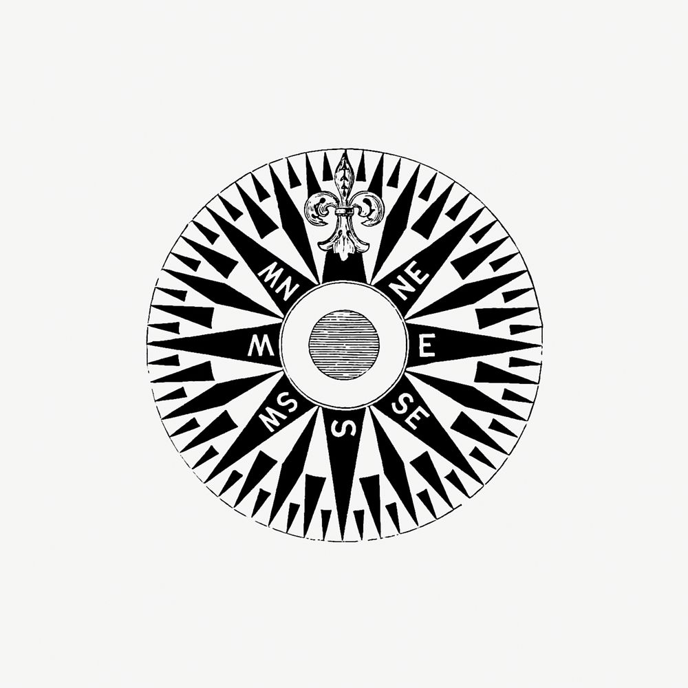 Common compass card from The | Free Photo Illustration - rawpixel