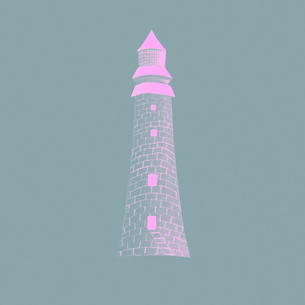Eddystone Lighthouse in pink vintage | Premium Icons - rawpixel