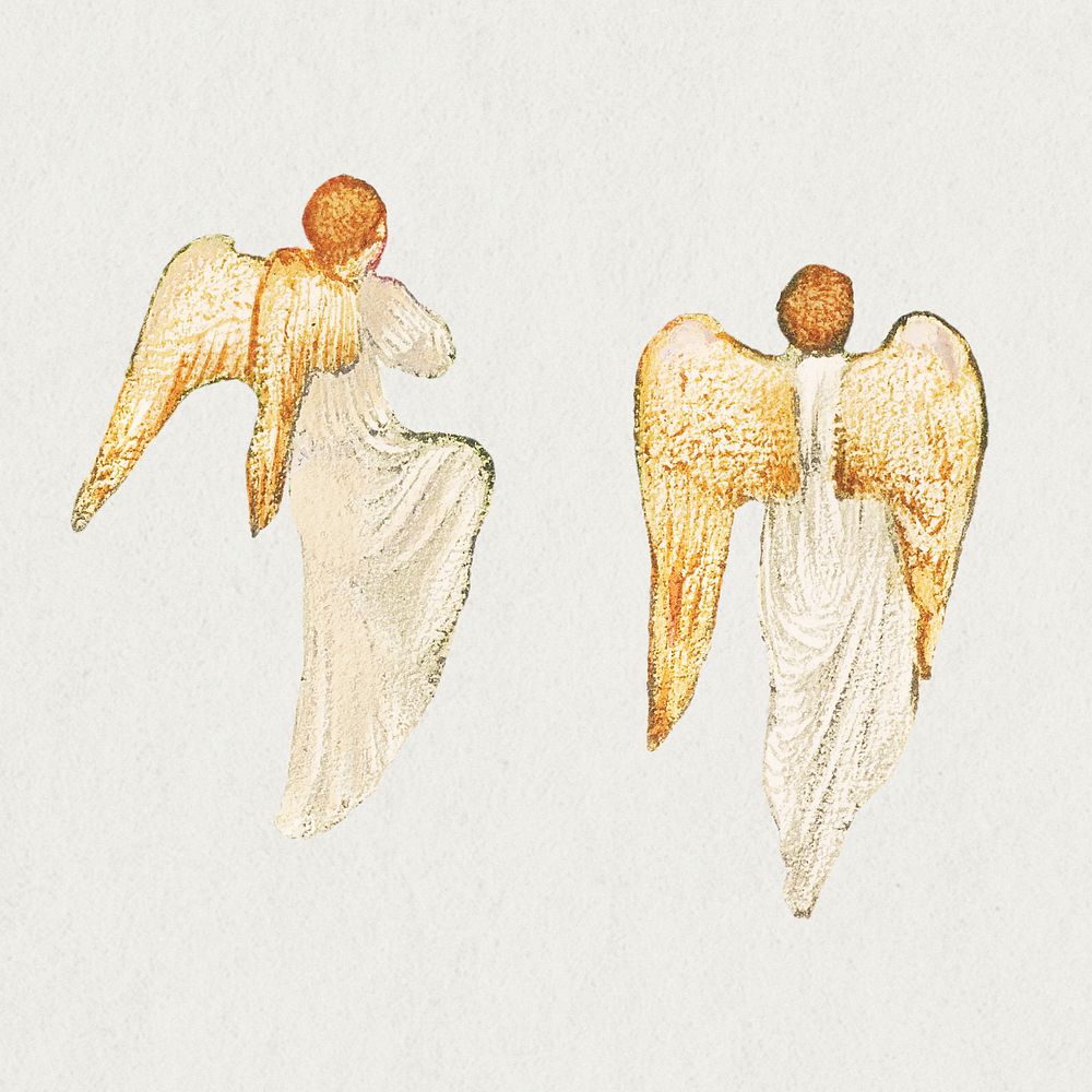 Vintage angels illustration design element | Premium PSD - rawpixel