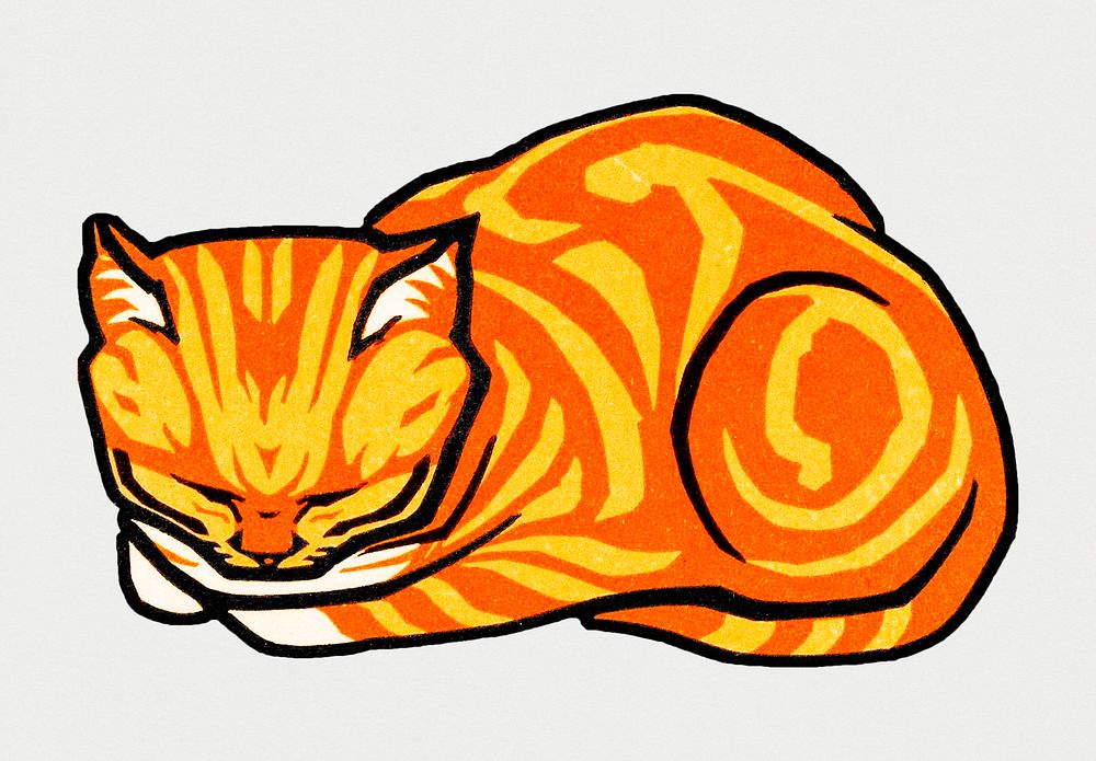 Vintage Illustration of December Cat | Premium PSD Illustration - rawpixel