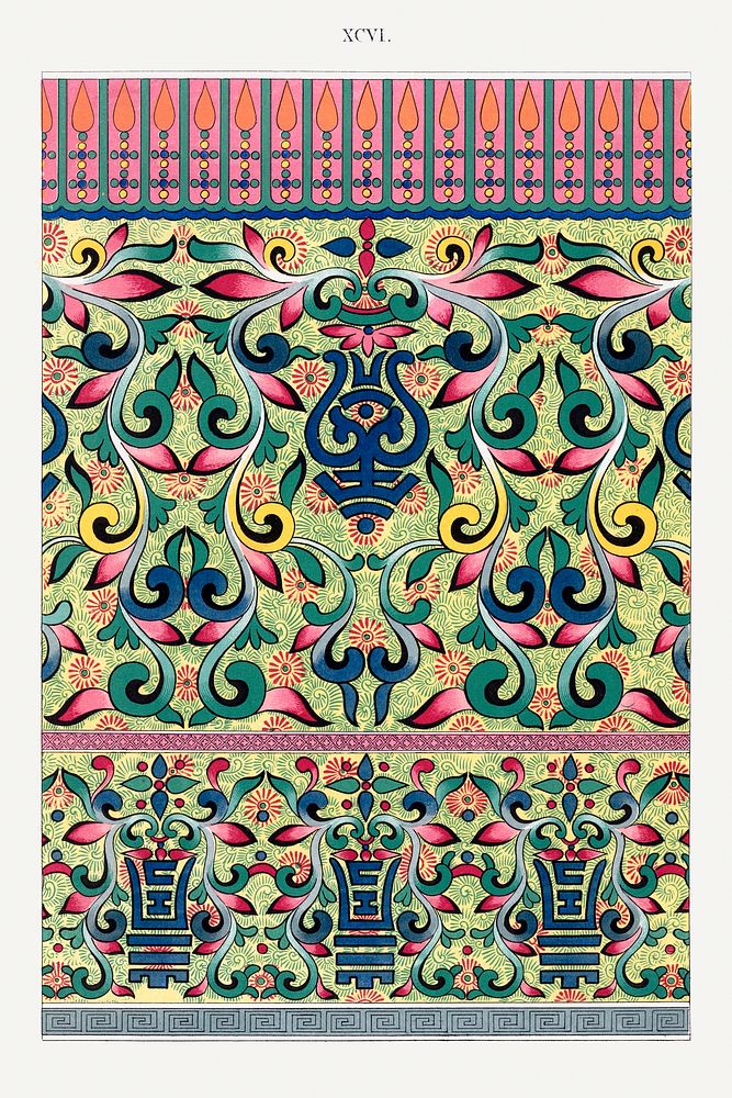 Colorful flower pattern, Examples of Chinese | Free Photo - rawpixel