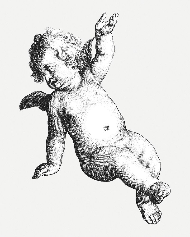 Cute cherub illustration, remix from artworks | Premium Photo ...