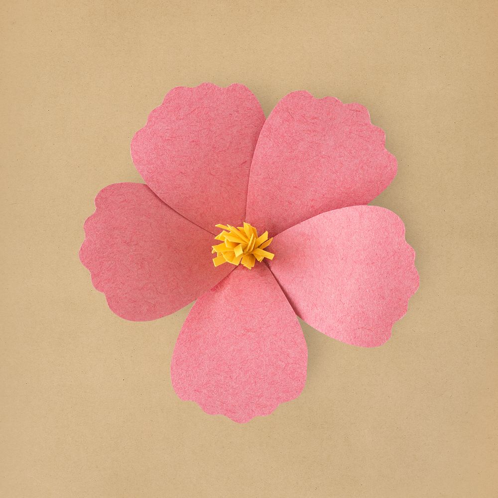 Pink flower paper craft | Premium PSD - rawpixel