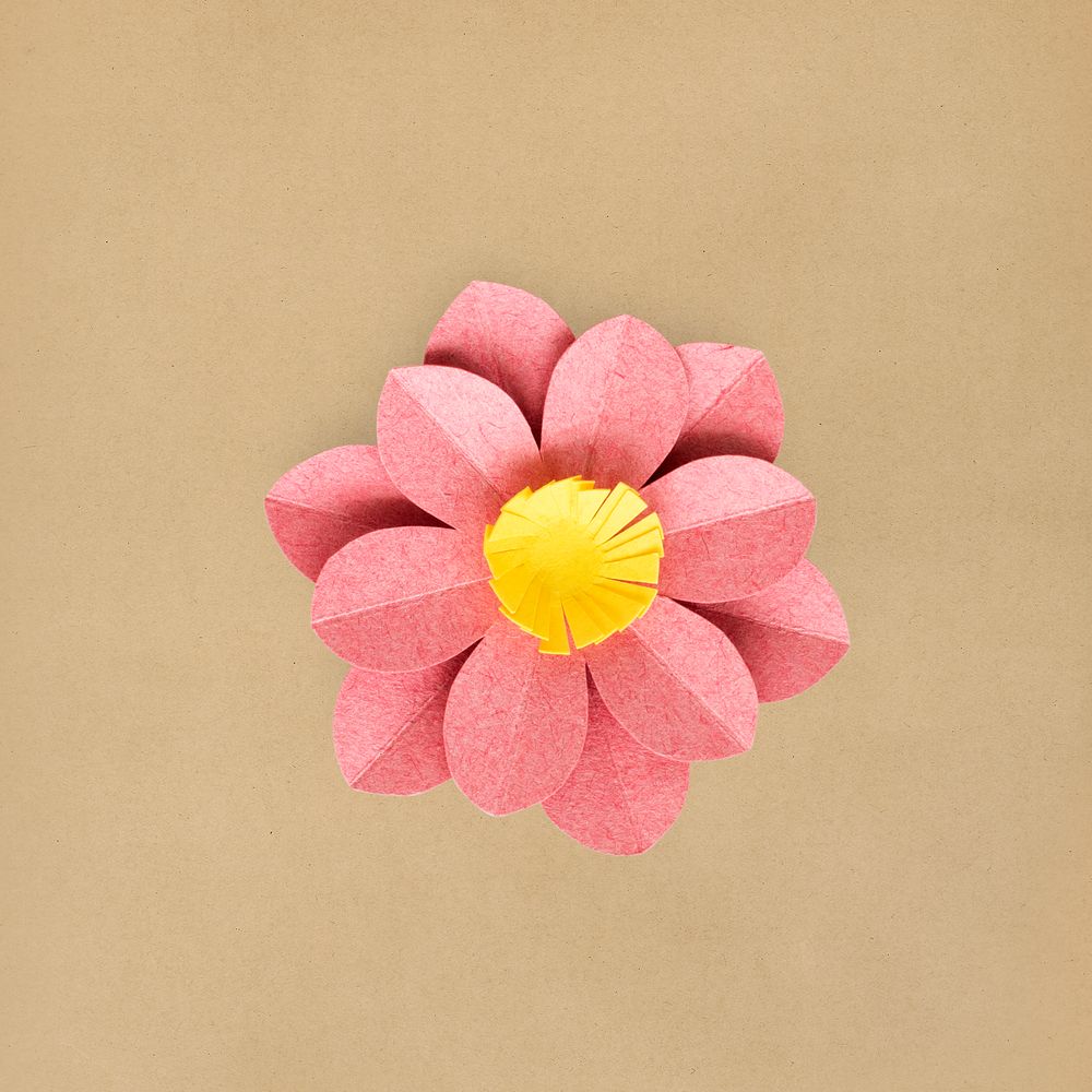 Pink flower paper craft | Premium PSD - rawpixel