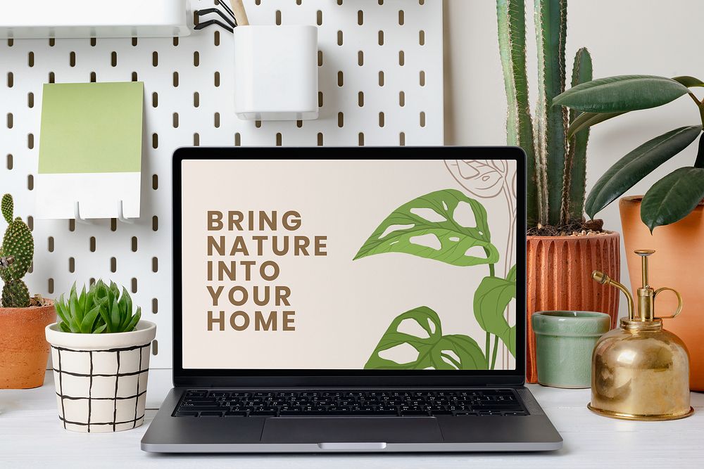 Laptop screen with online plant | Free Photo - rawpixel