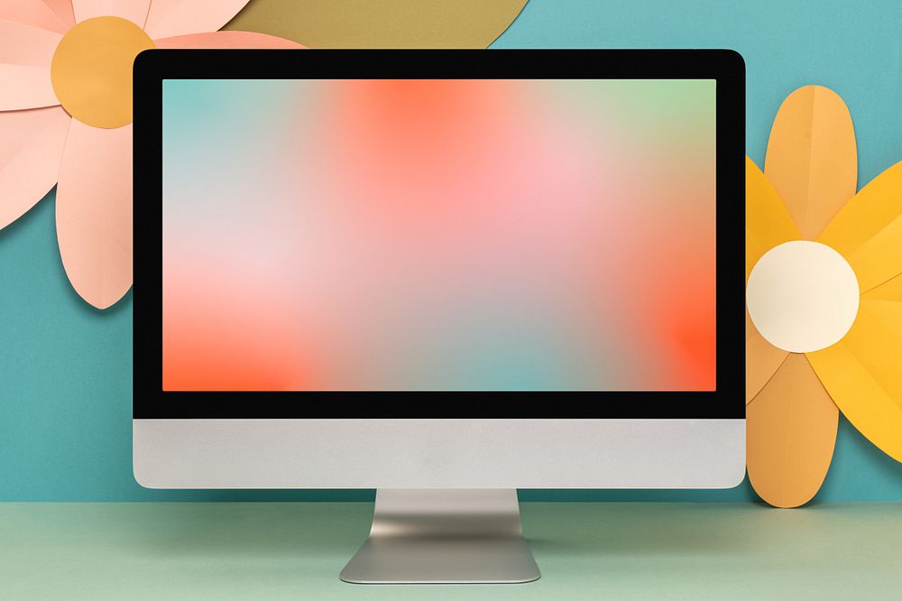 Aesthetic gradient computer screen, workstation | Free Photo - rawpixel