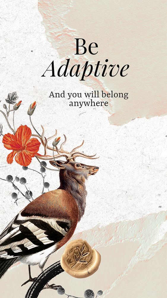 Retro animal collage instagram story | Premium PSD Template - rawpixel