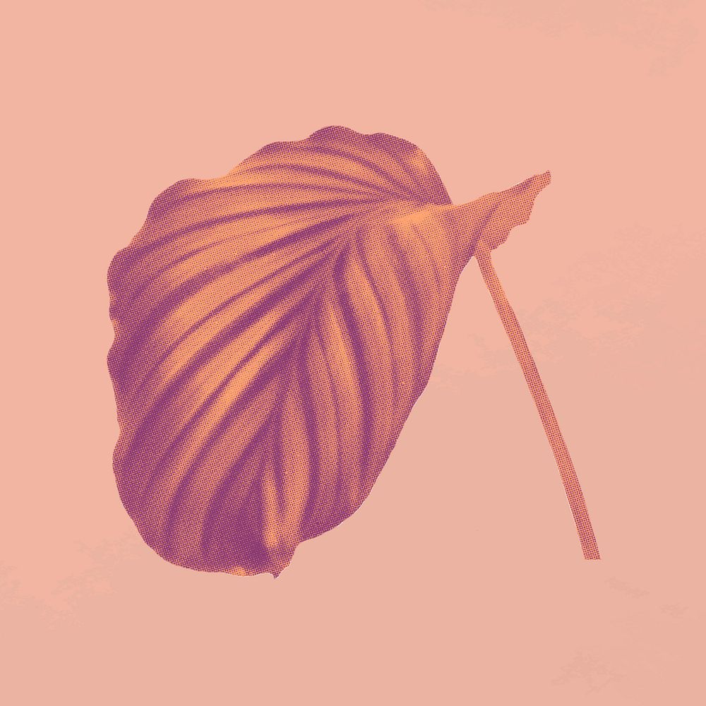 Tropical leaf cartoon sticker, retro | Premium Vector - rawpixel