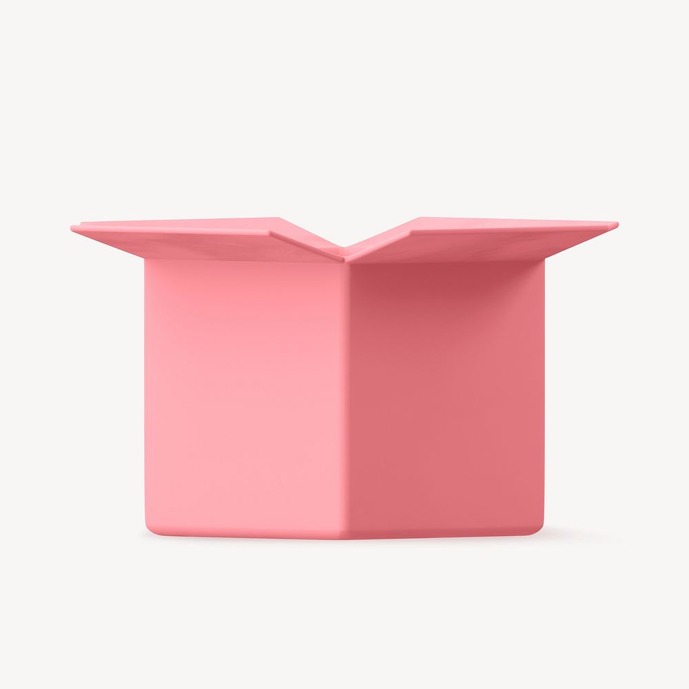 Pink open box, 3D package | Premium PSD Illustration - rawpixel